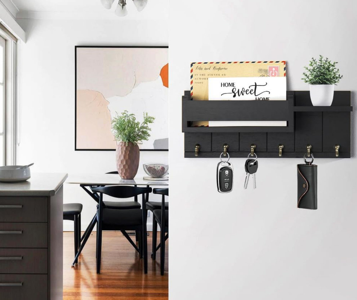 INSALER Key Holder Wall Mount Decorative Key Rack And Mail Organizer ...