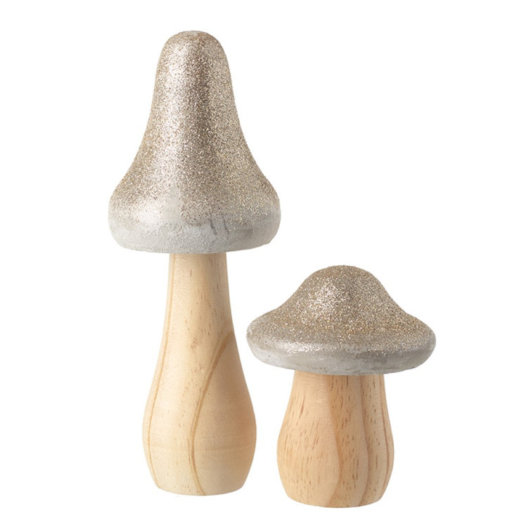 The Seasonal Aisle Glitter Top Toadstool Set | Wayfair.co.uk