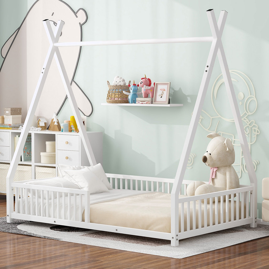 Isabelle & Max™ Metal House Platform Bed with Triangle Structure and ...