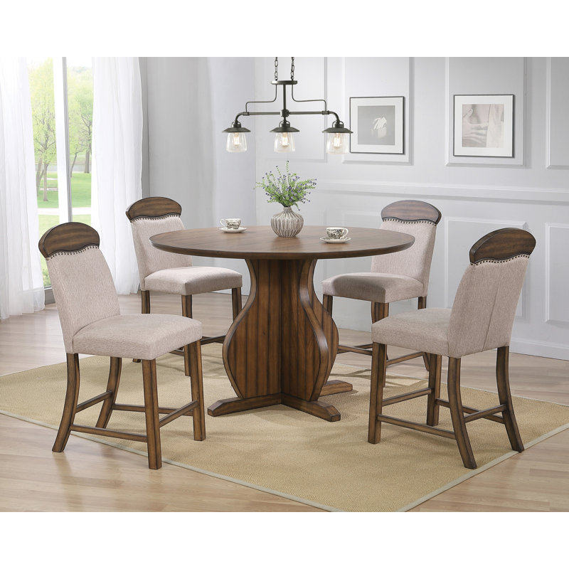 Loon Peak® Joely Round Counter Height Table in Brown | Wayfair