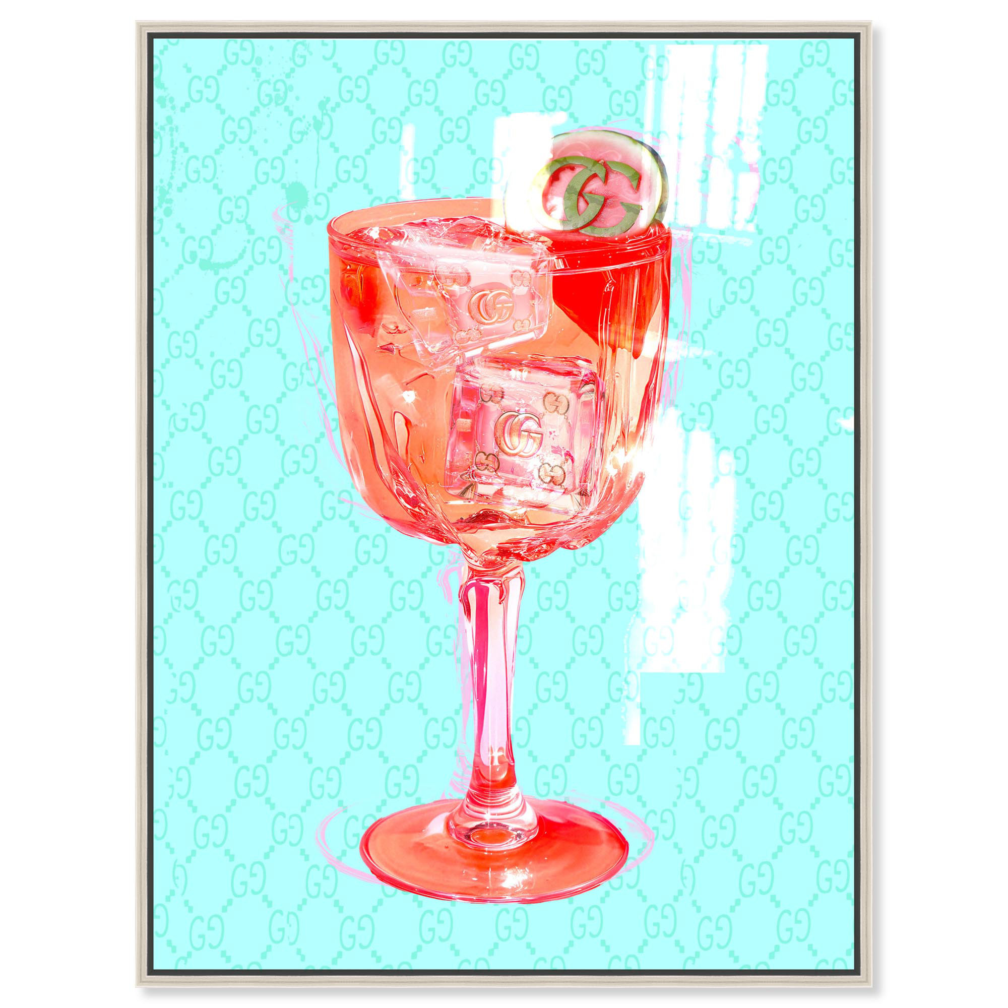 Oliver Gal Watermelon Spritz Rome Glam & Bar - Hand-Applied Glass Coat ...