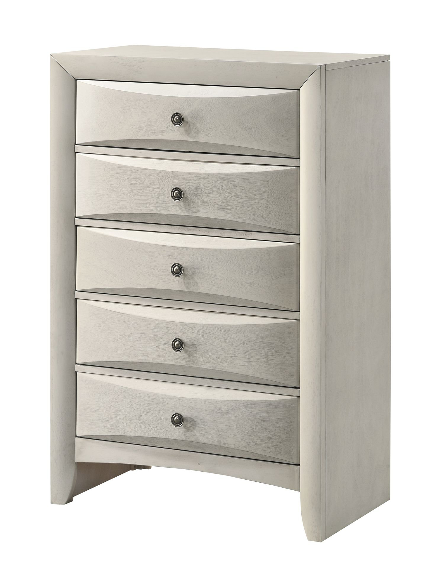 Ivy Bronx Contemporary Neutral White Finish Curved Drawer Fronts ...
