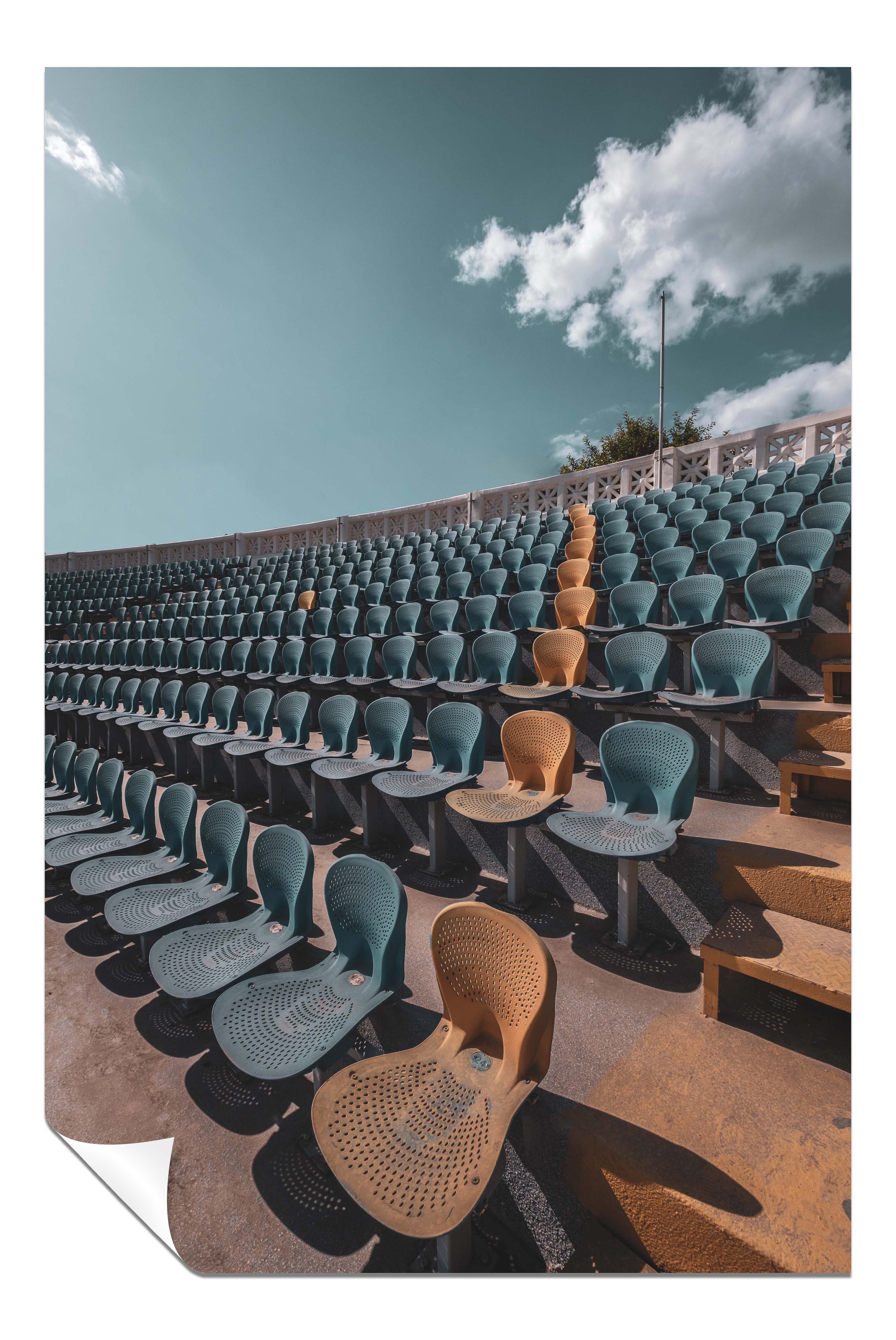 Panther Print Fine Art Prints Blue & Orange Seats In An Empty Arena ...