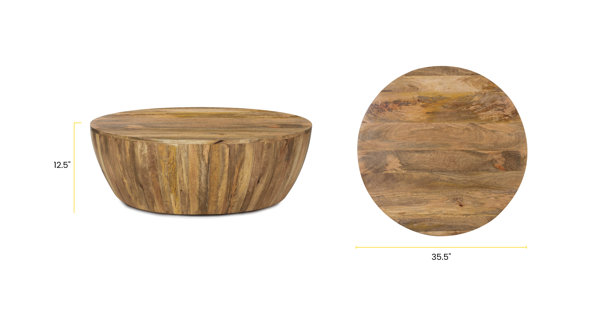 Birch Lane™ Vivenne Mango Wood Drum Coffee Table & Reviews | Wayfair