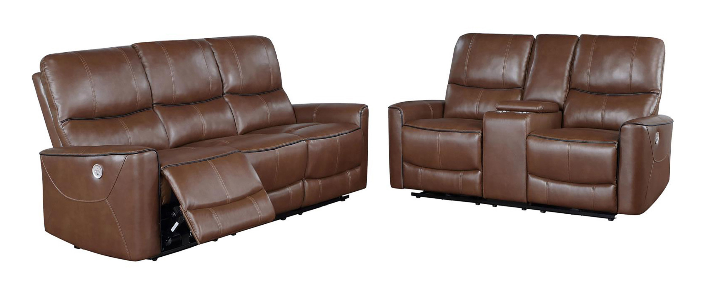 Ebern Designs Colne 2-Piece Upholstered Power Reclining Sofa Set ...