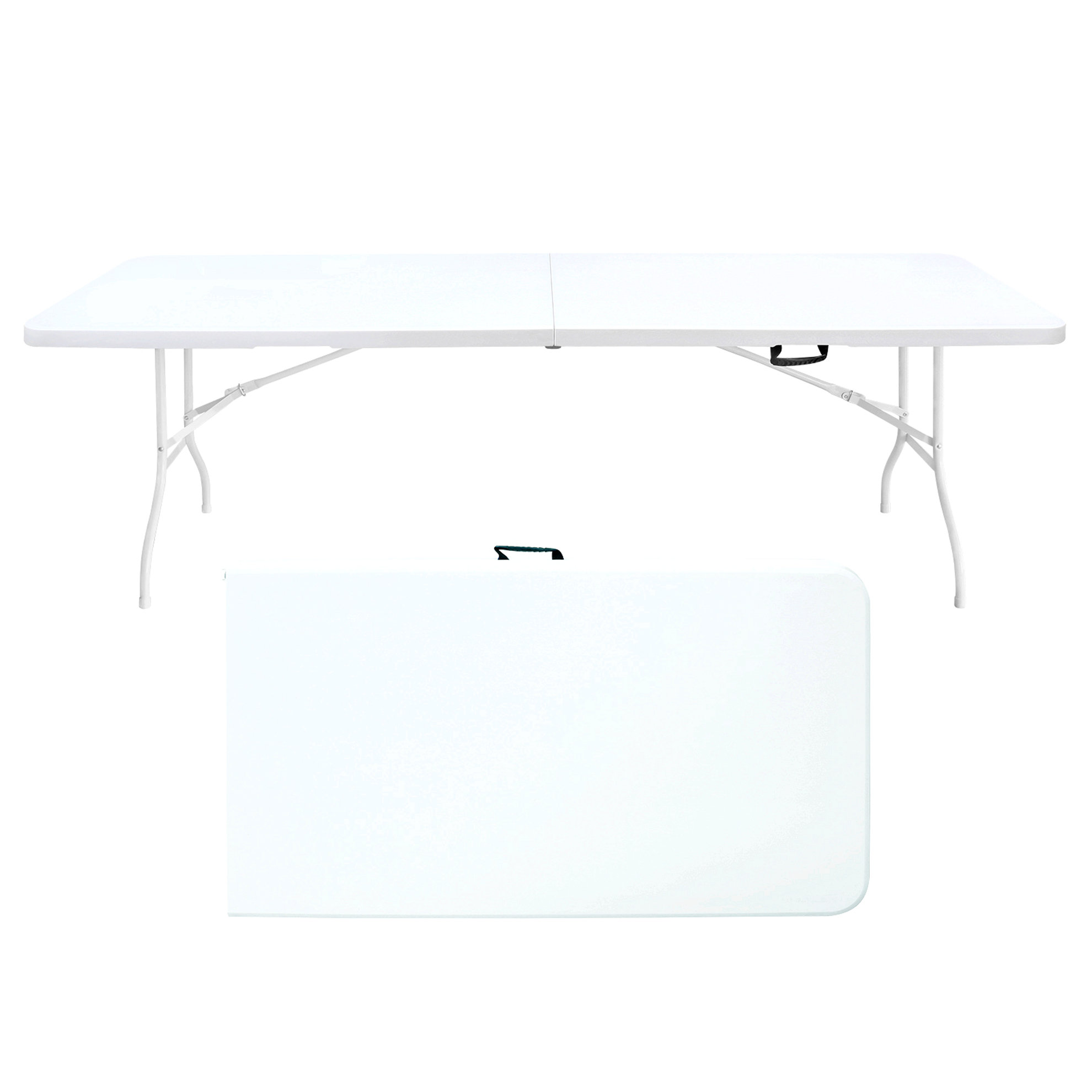 Arlmont & Co. 8Ft Folding Table, Portable Plastic Table For Camping ...