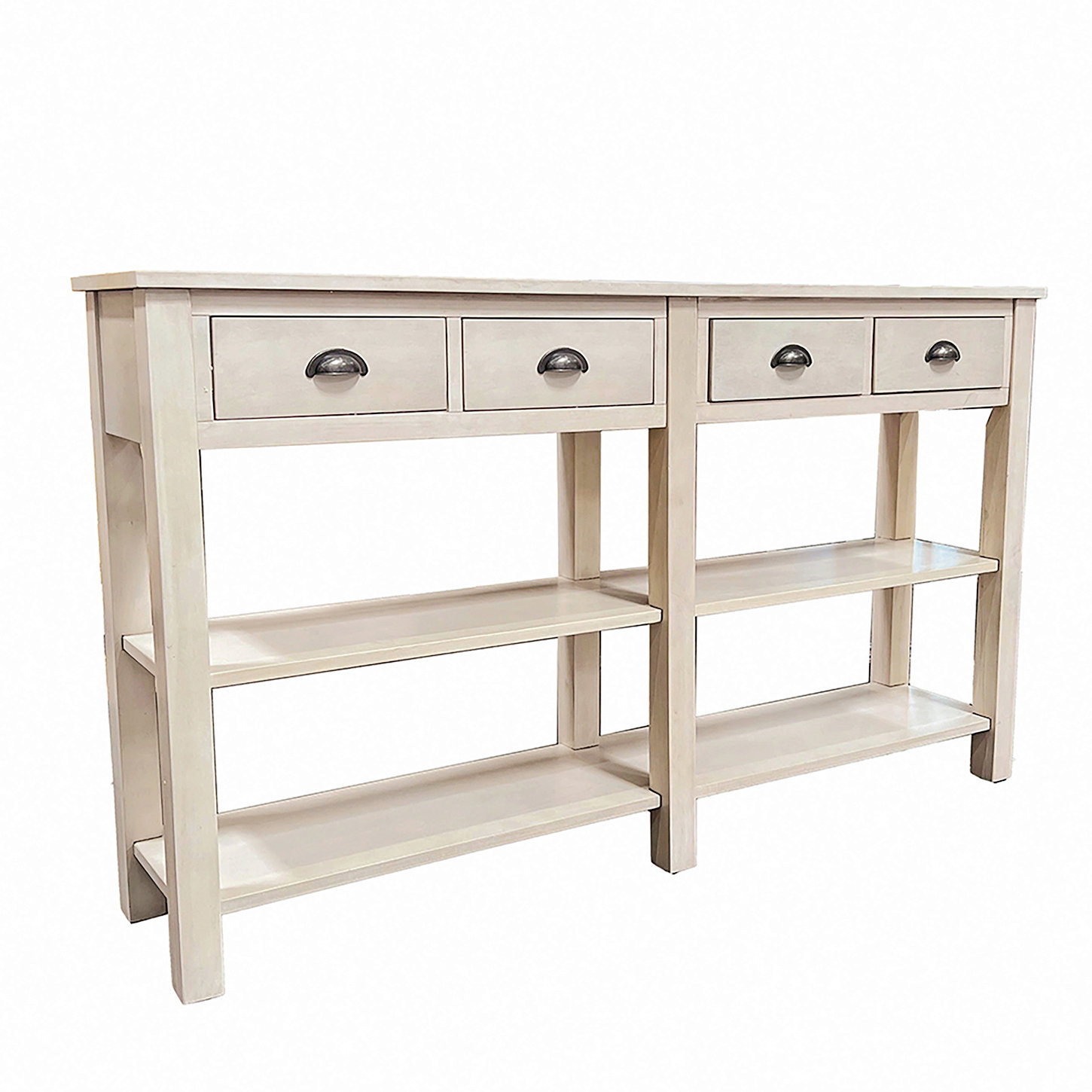 Lark Manor Rectangular Storage Console Table With 4 Drawer And 4 Open ...