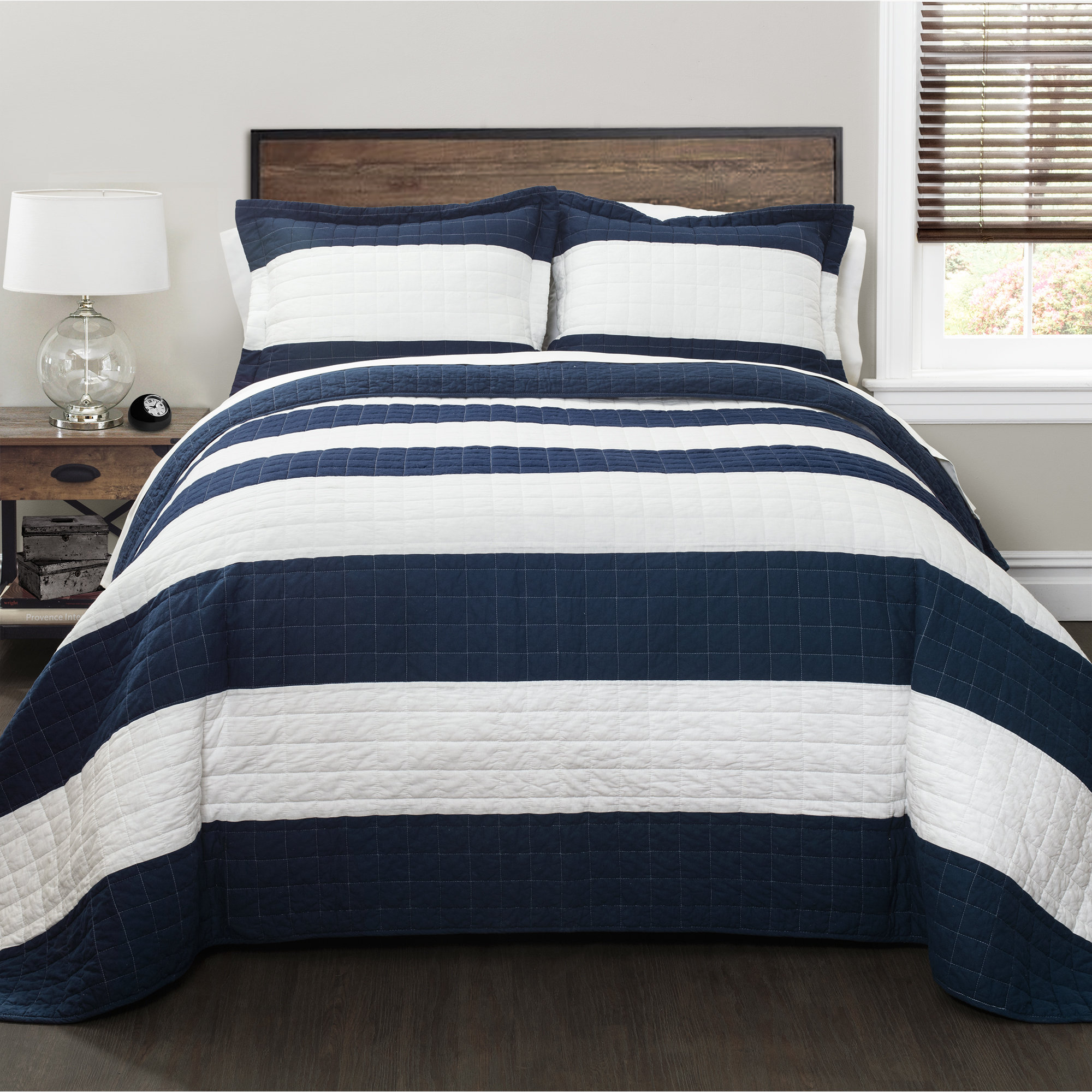 Lush Decor Stripe Cotton 320 TC Quilt Set & Reviews | Wayfair