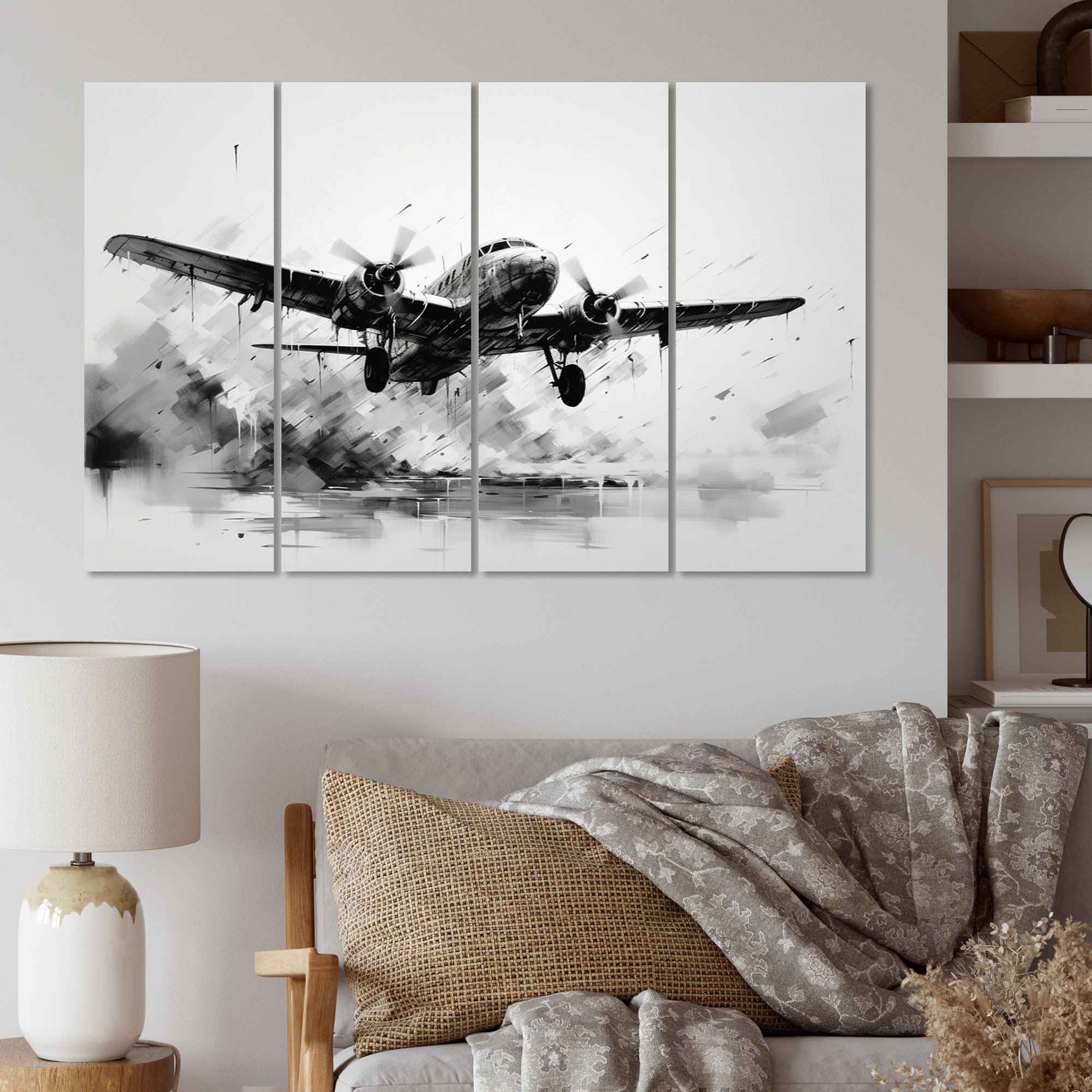 Williston Forge Expressive Plane Airborne - Transportation Canvas Wall ...