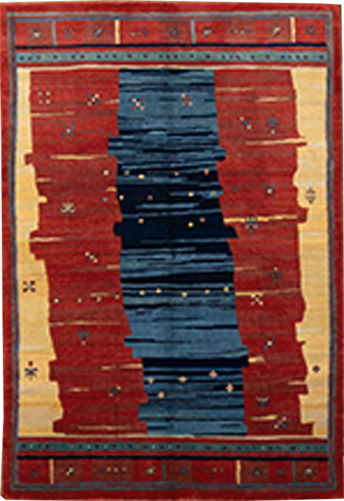Bokara Rug Co., Inc. Hand-Knotted High-Quality Rust and Blue Area Rug ...