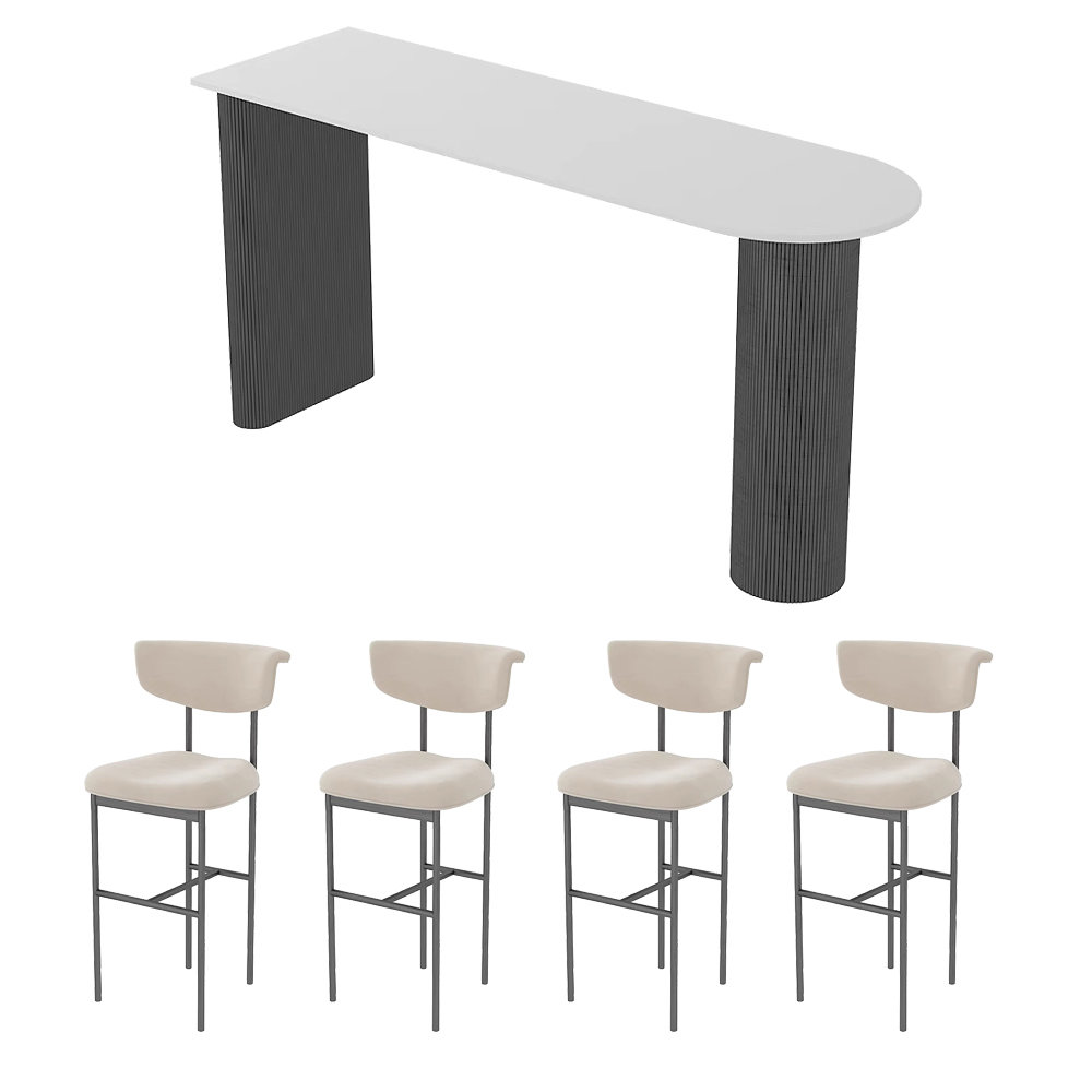 Orren Ellis Rock plate household bar counter tables and chairs ...