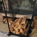 Winston Porter Nazime 31.5" H Black Metal Log Rack with Wheels ...