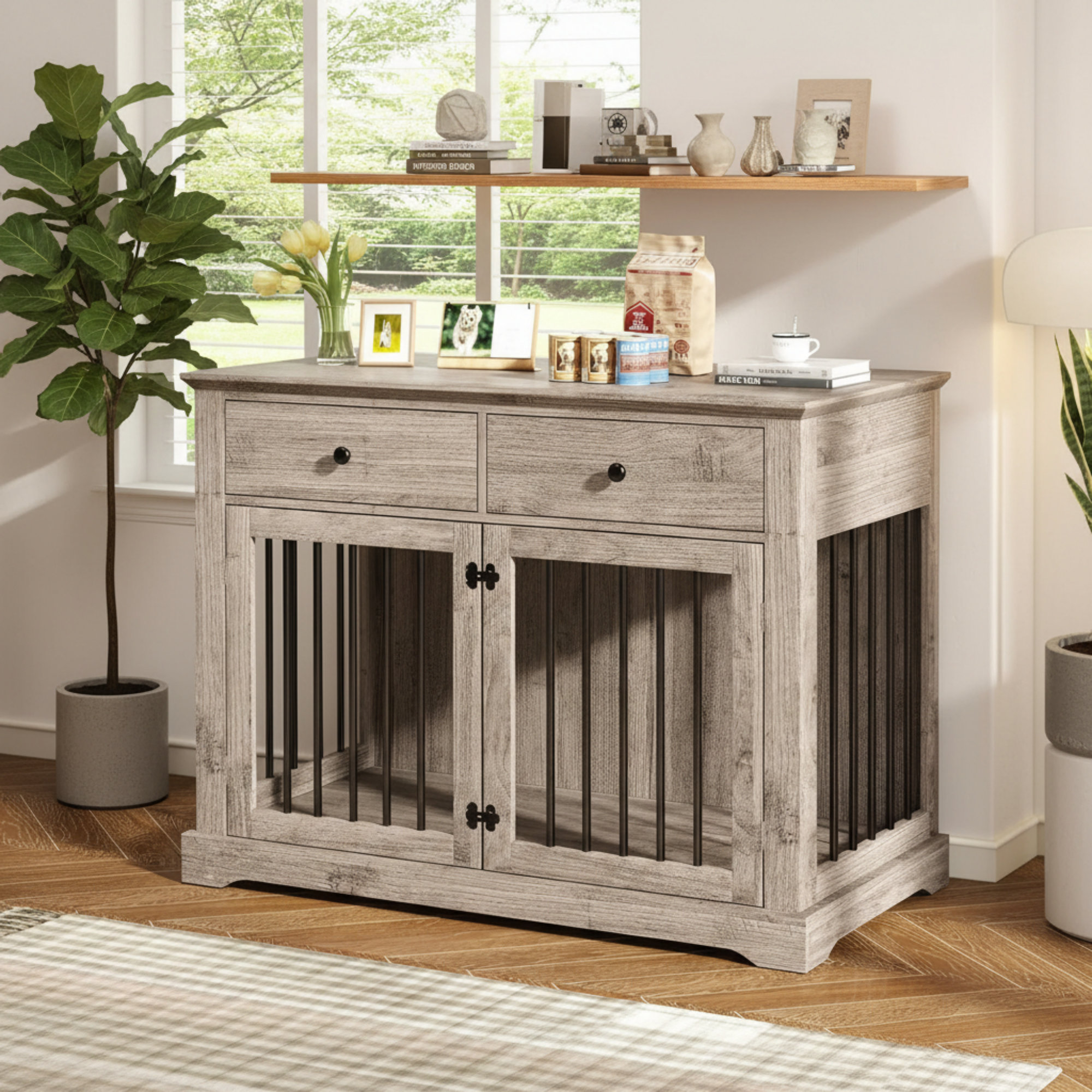 Tucker Murphy Pet™ Equipped With 2 Storage Drawers For Storing Pet ...