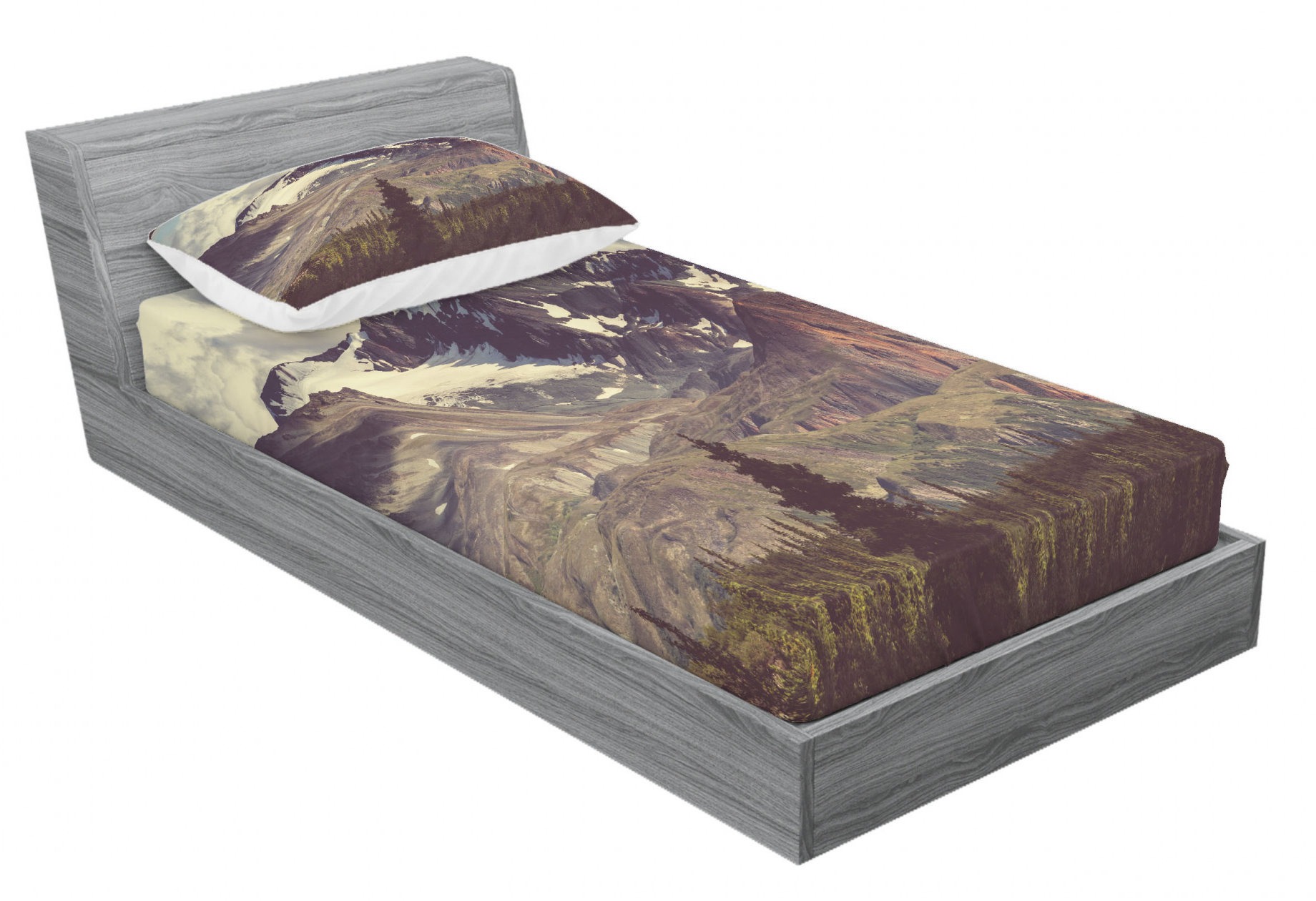 Ambesonne Alaska Mountains Sheet Set | Wayfair
