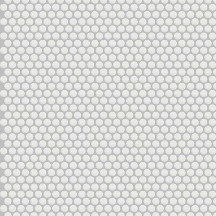 Merola Tile Expressions Button White 12-1/2" x 12-3/4" Glass Mosaic ...