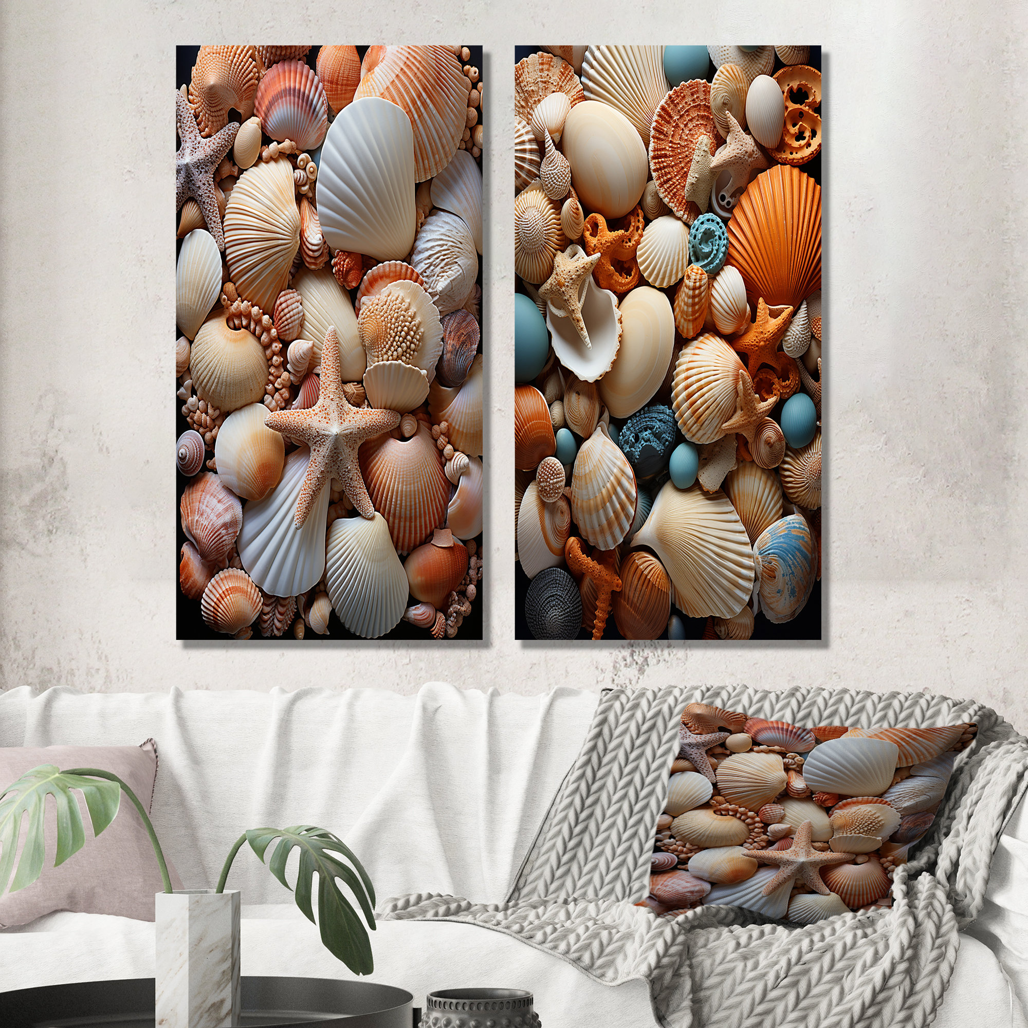Dovecove Classic Seashells By The Sea - Seashell Wall Decor Set Of 2 ...