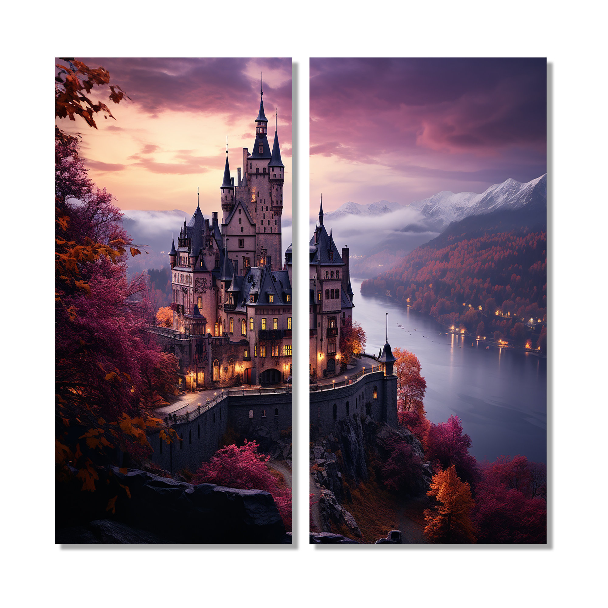 Astoria Grand Castles Enchanted Twilight III - Large Castles Wall Art ...