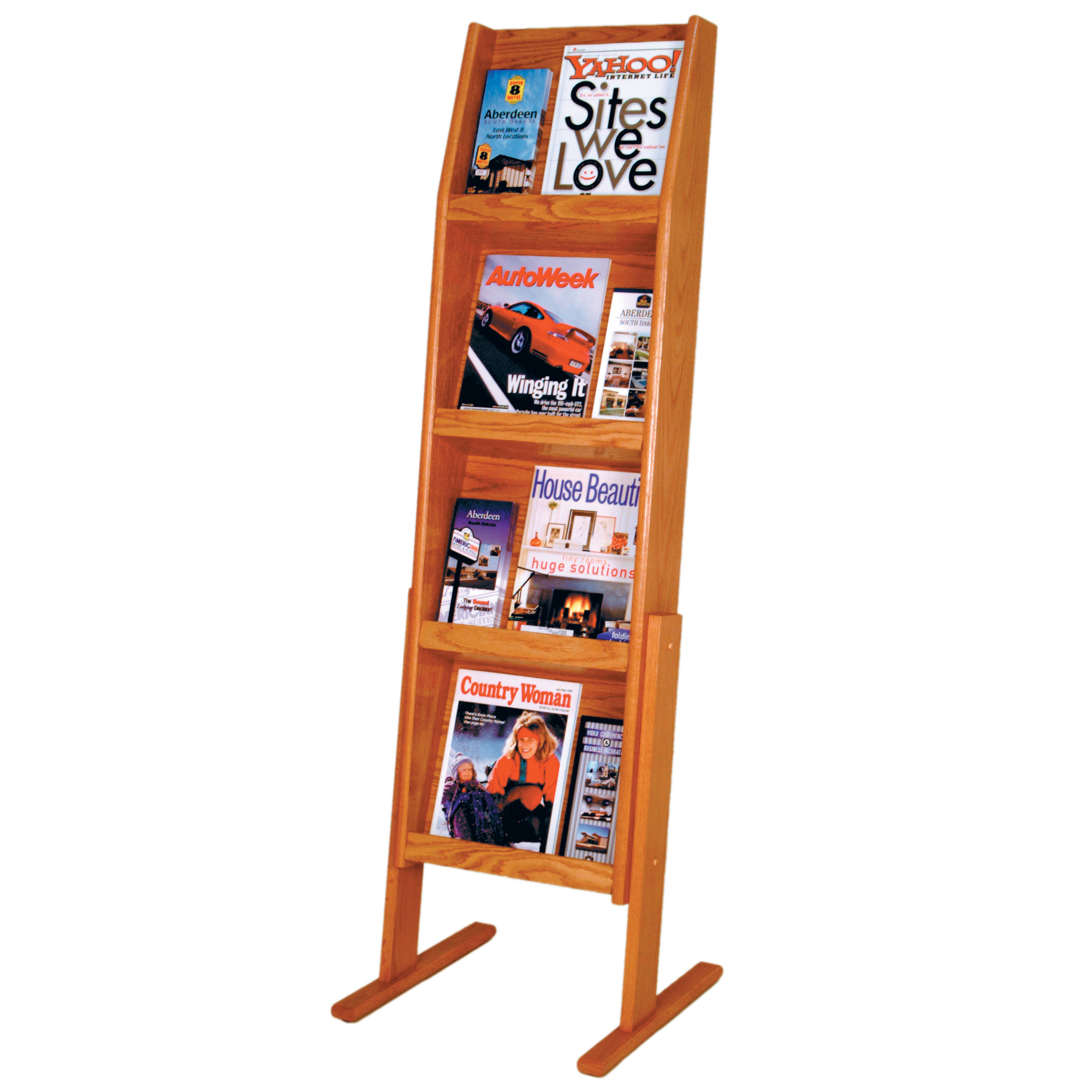 Wooden Mallet Slope Free Standing Magazine Rack | Wayfair