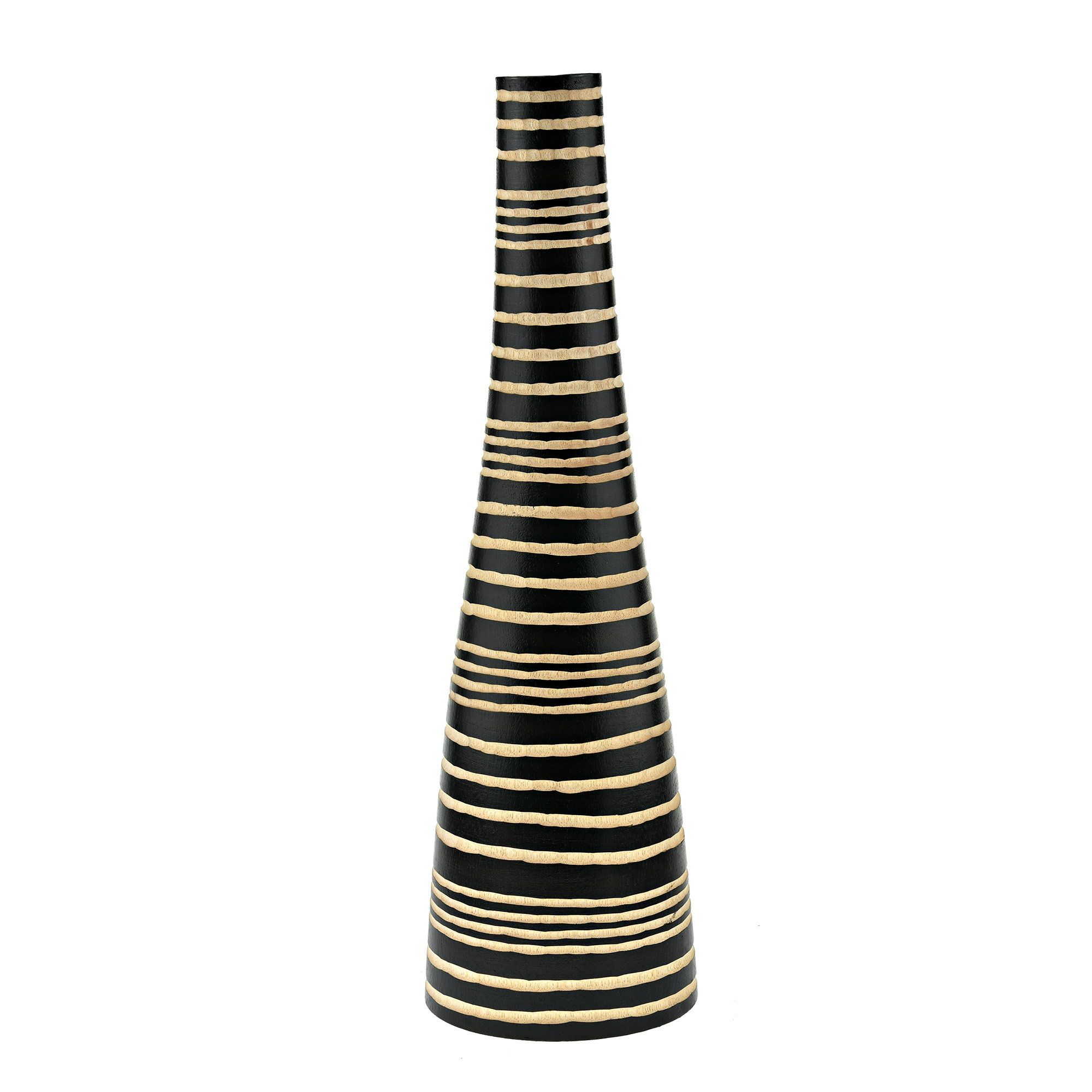 Orren Ellis Modern Safari Stripes Black And Natural Mango Tree Wood ...