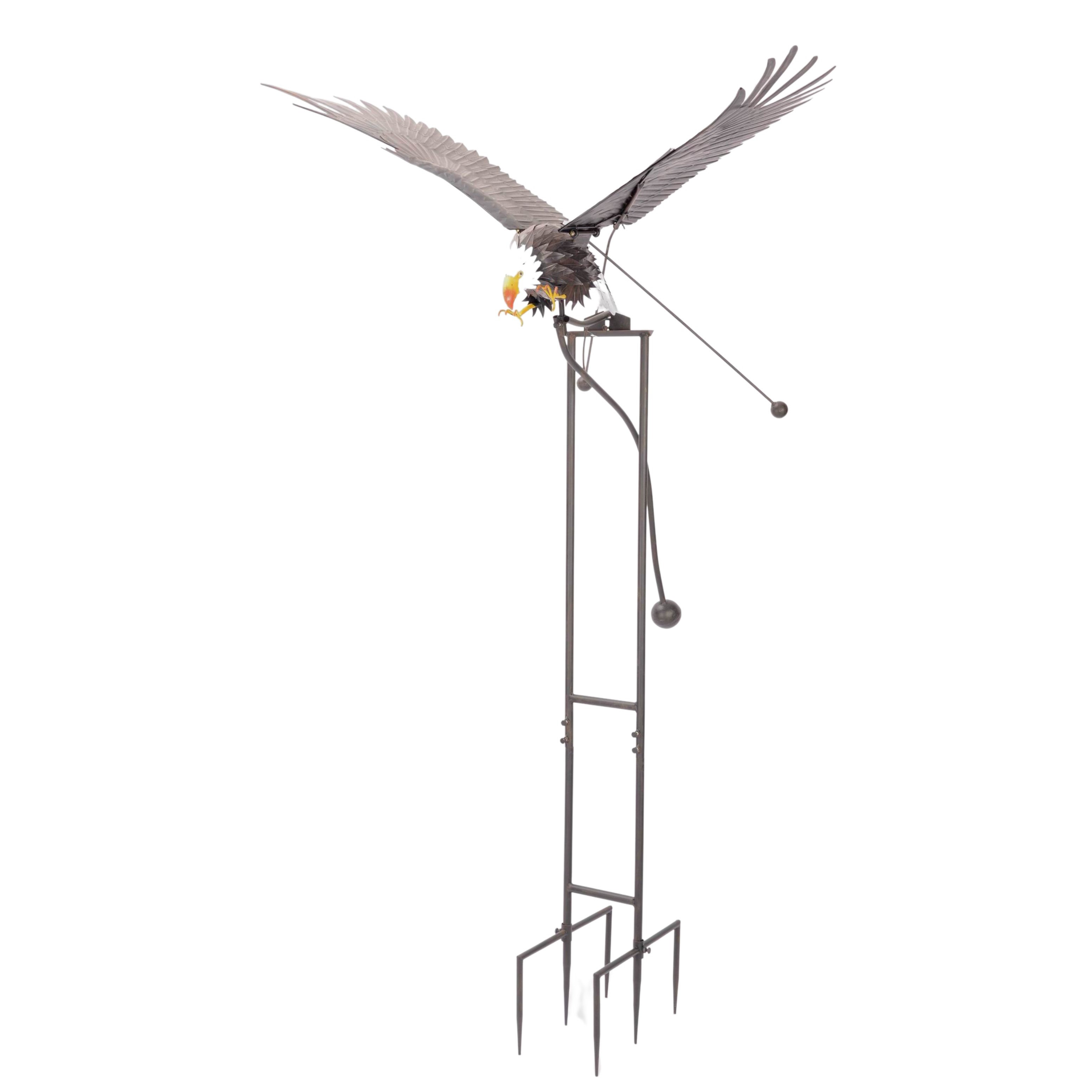 Arlmont & Co. 7.5ft. Tall XL Bald Eagle Iron Rocking Stake "Scout ...