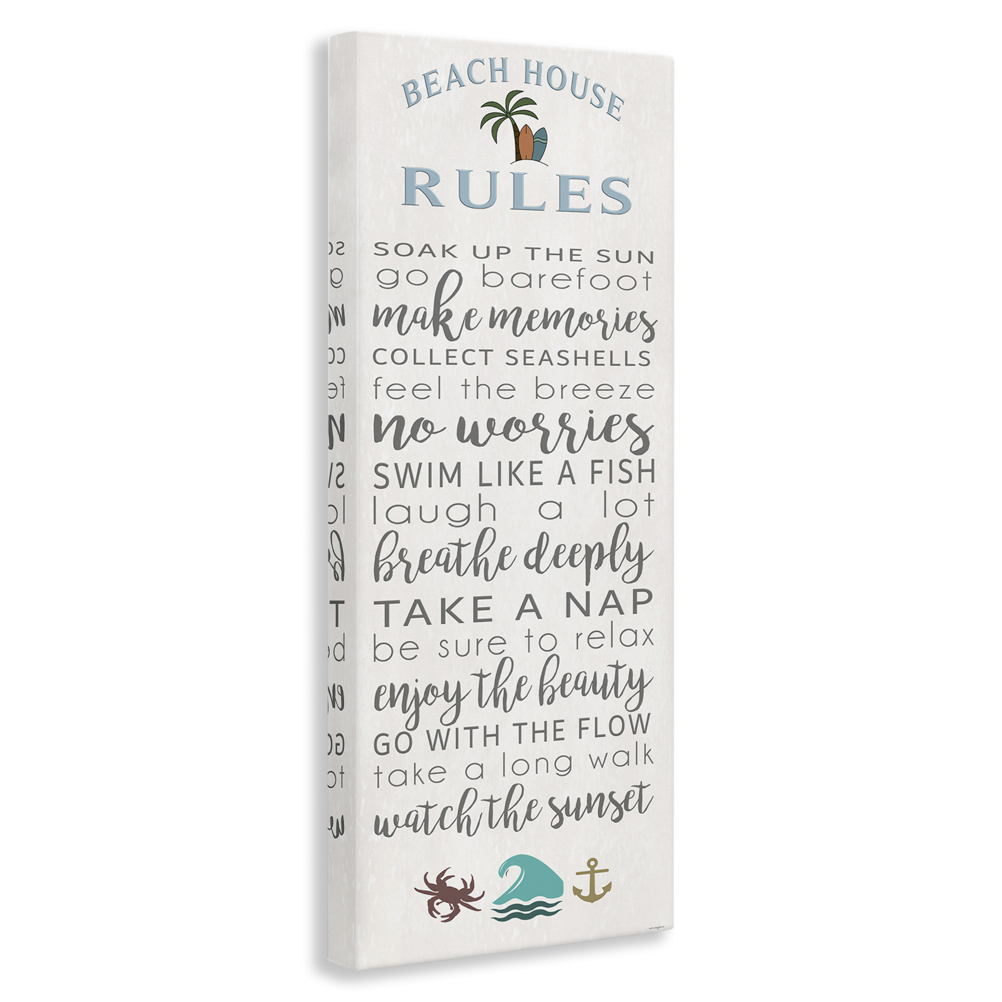 Ophelia & Co. Fun Activities Beach House Rules Canvas, design by Seven ...