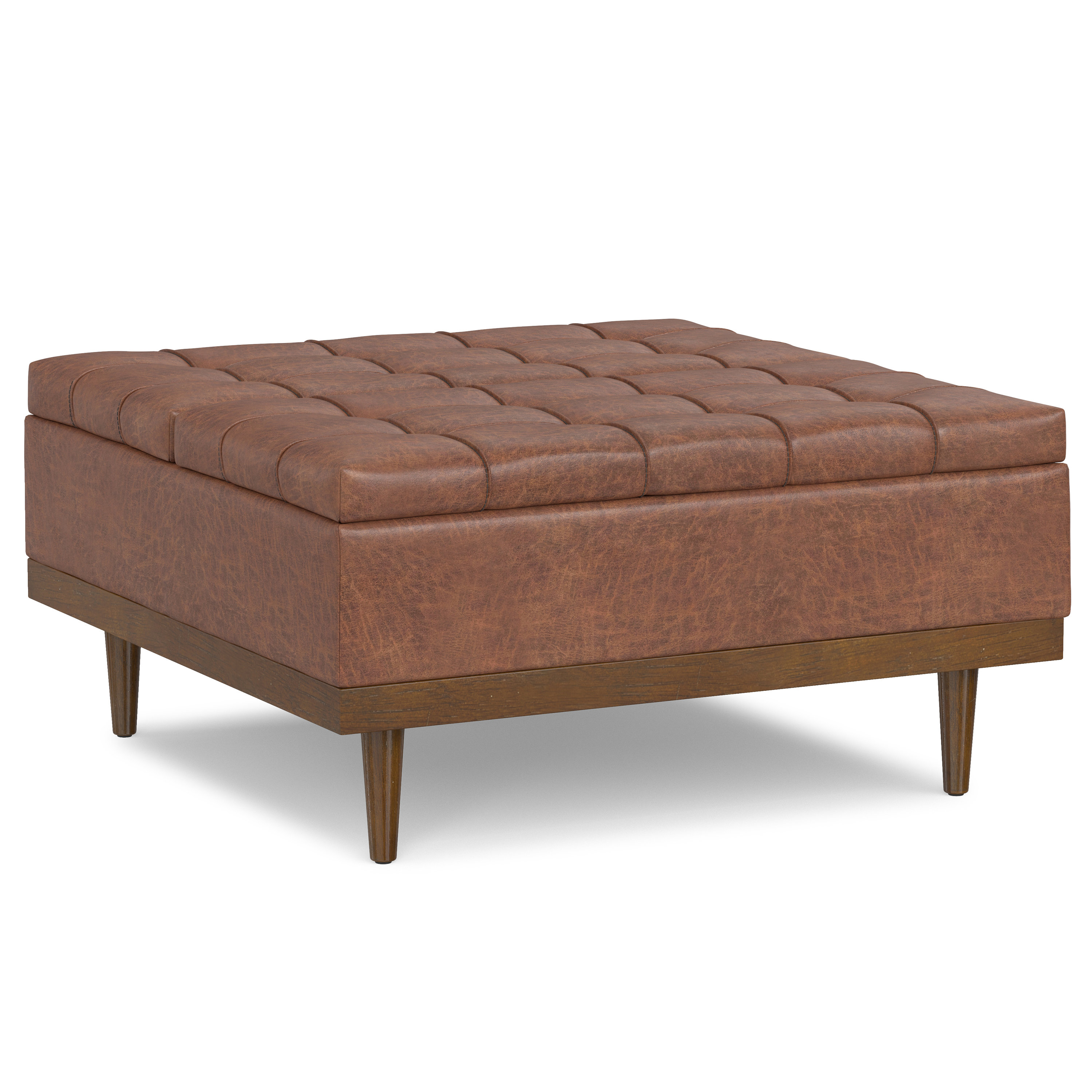 Simpli Home Mariah 36"W Lift Top Table Storage Ottoman with 2 Storage ...