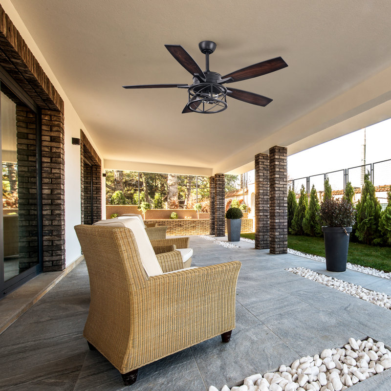 Trent Austin Design® Rasco 52'' 5 wooden blades Ceiling Fan with Light ...
