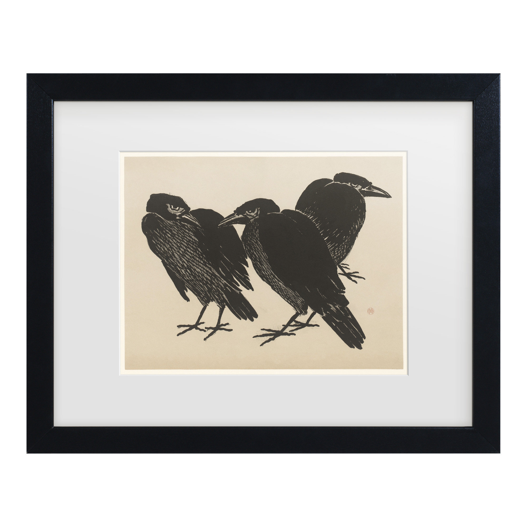 Winston Porter Henri Charles Guérard Three Crows, 1872 1897 Matted ...