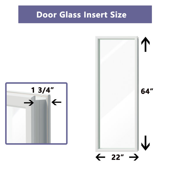CHIC MODE Exterior Door Glass Replacement - Entry Door 22" X 36" Insert ...