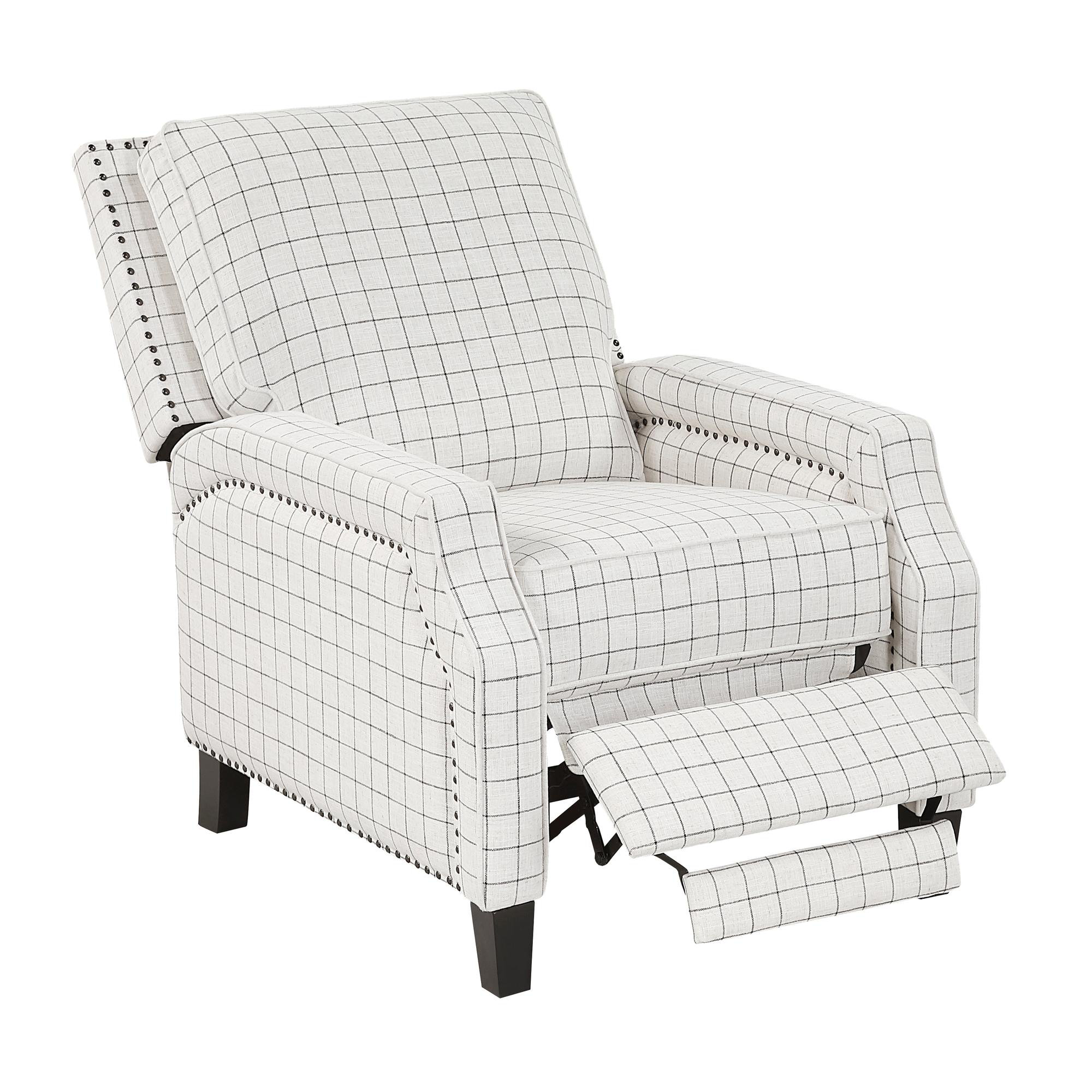 Wildon Home® Push Back Reclining Chair Transitional Style Off-White ...