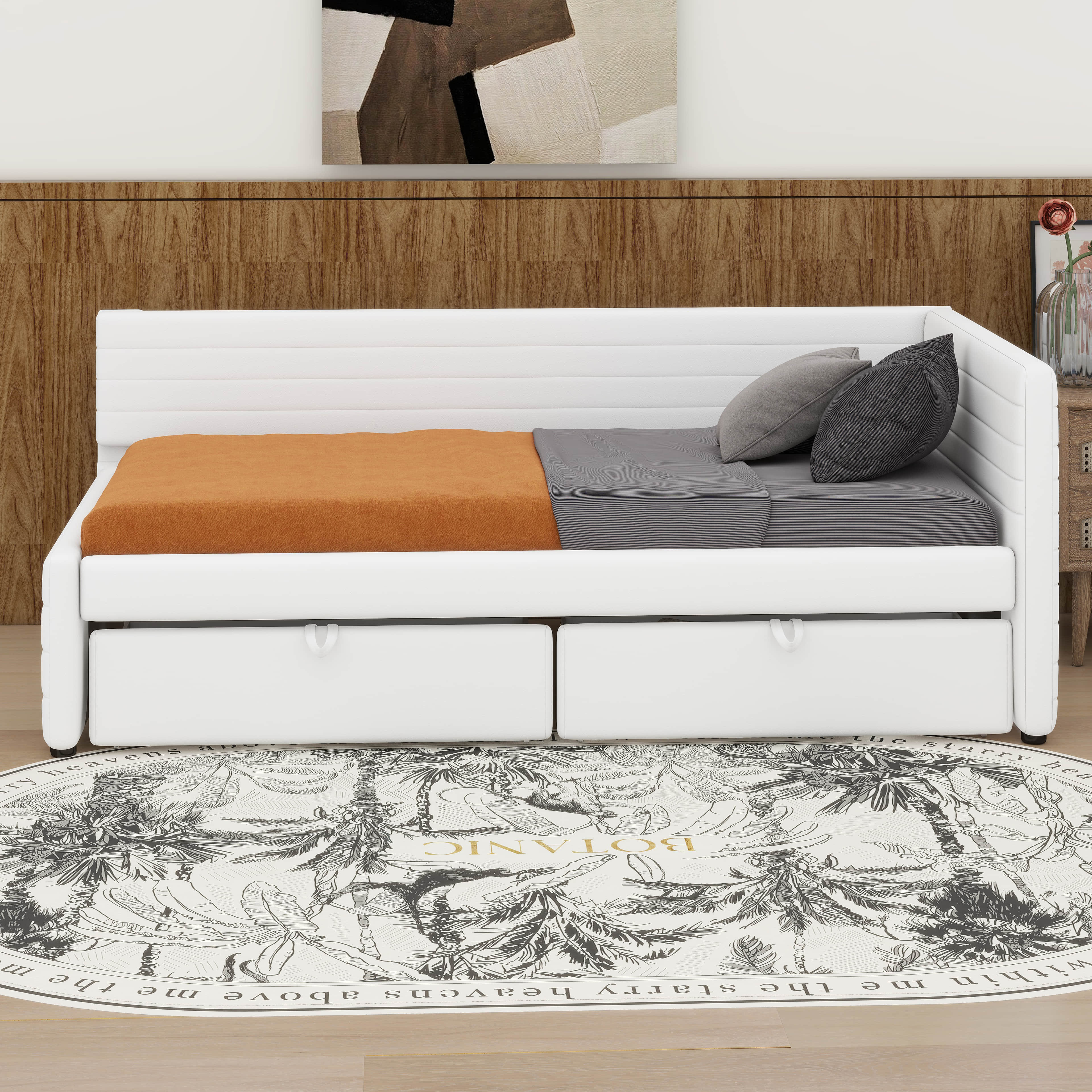 Latitude Run® Modern Twin Size Upholstered Daybed With 2 Drawers ...
