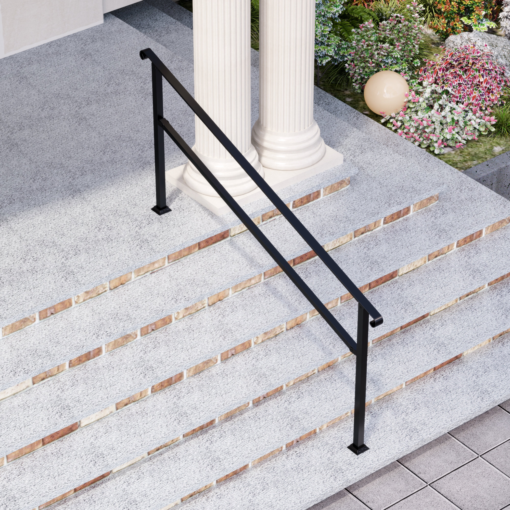 Metaoutdoors Stair Railing Kit Handrail Flexible Outdoor Deck Hand Rail ...