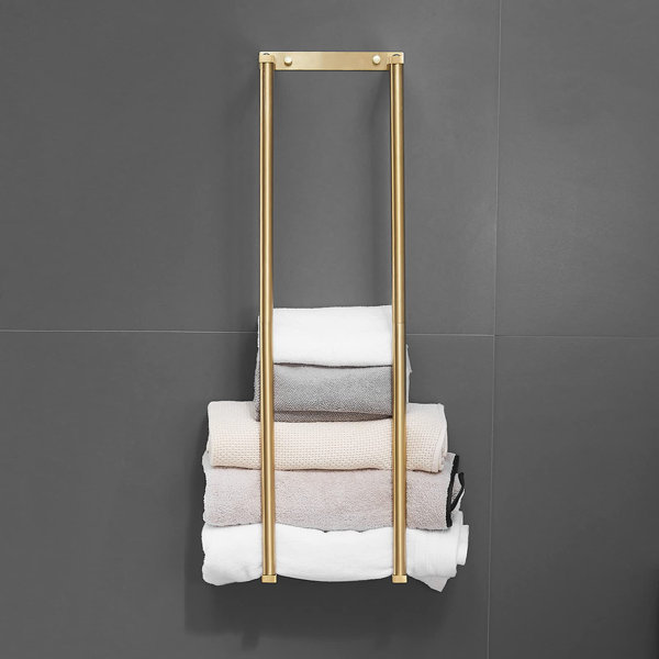 COAHAHA Brushed Gold Stainless Steel Towel Rack, Rectangular, Space ...