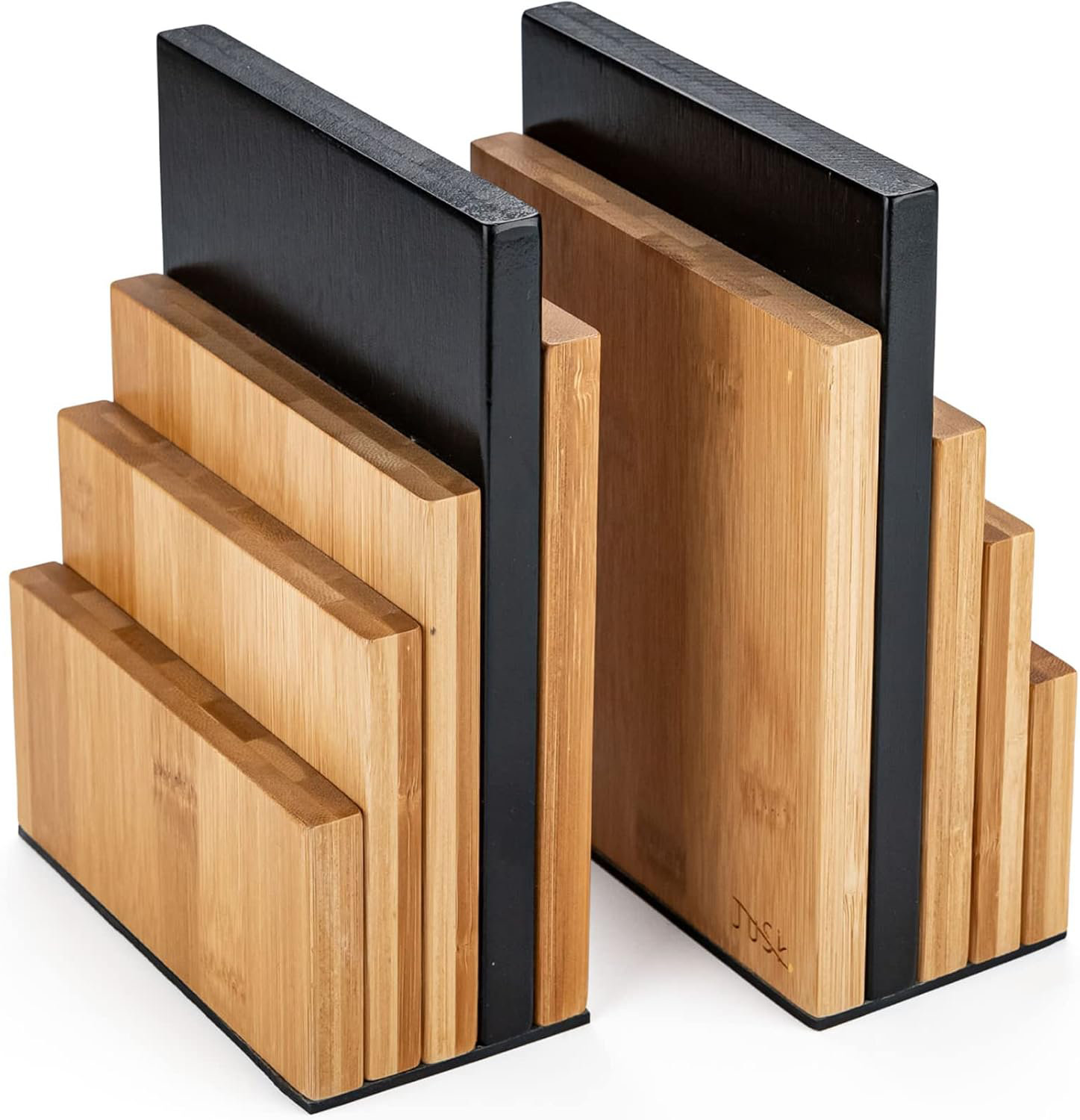Hokku Designs Bamboo Book End/Book Organizer - Non-Skid Decorative ...