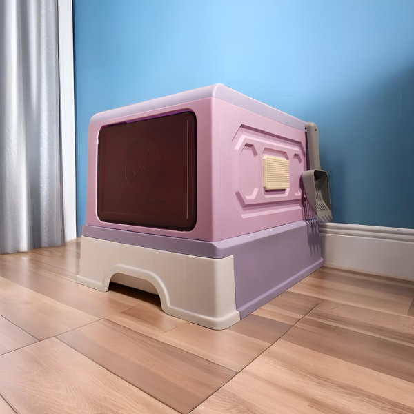 Tucker Murphy Pet™ Cat Litter Tray, Large Enclosed, Splash Proof Drawer ...