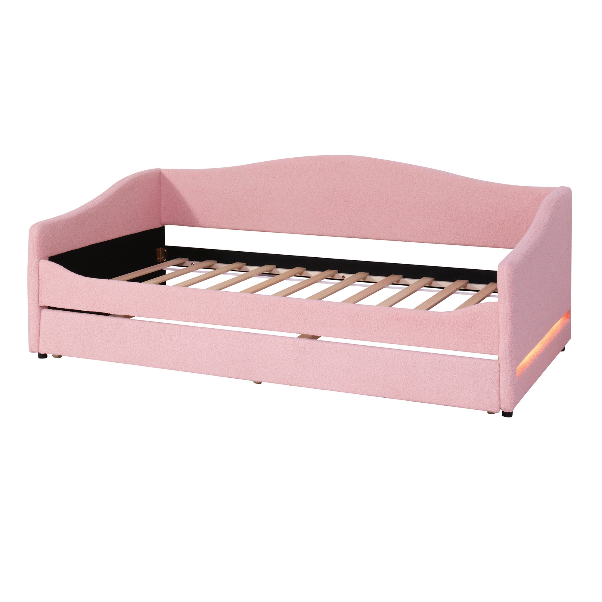 Latitude Run® Luxurious Plush Upholstered Daybed With Versatile Trundle ...