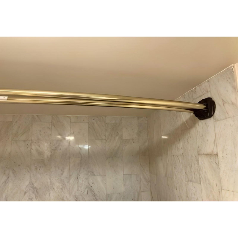 Passetas Double Curved Tension Shower Curtain Rod, No Drilling ...