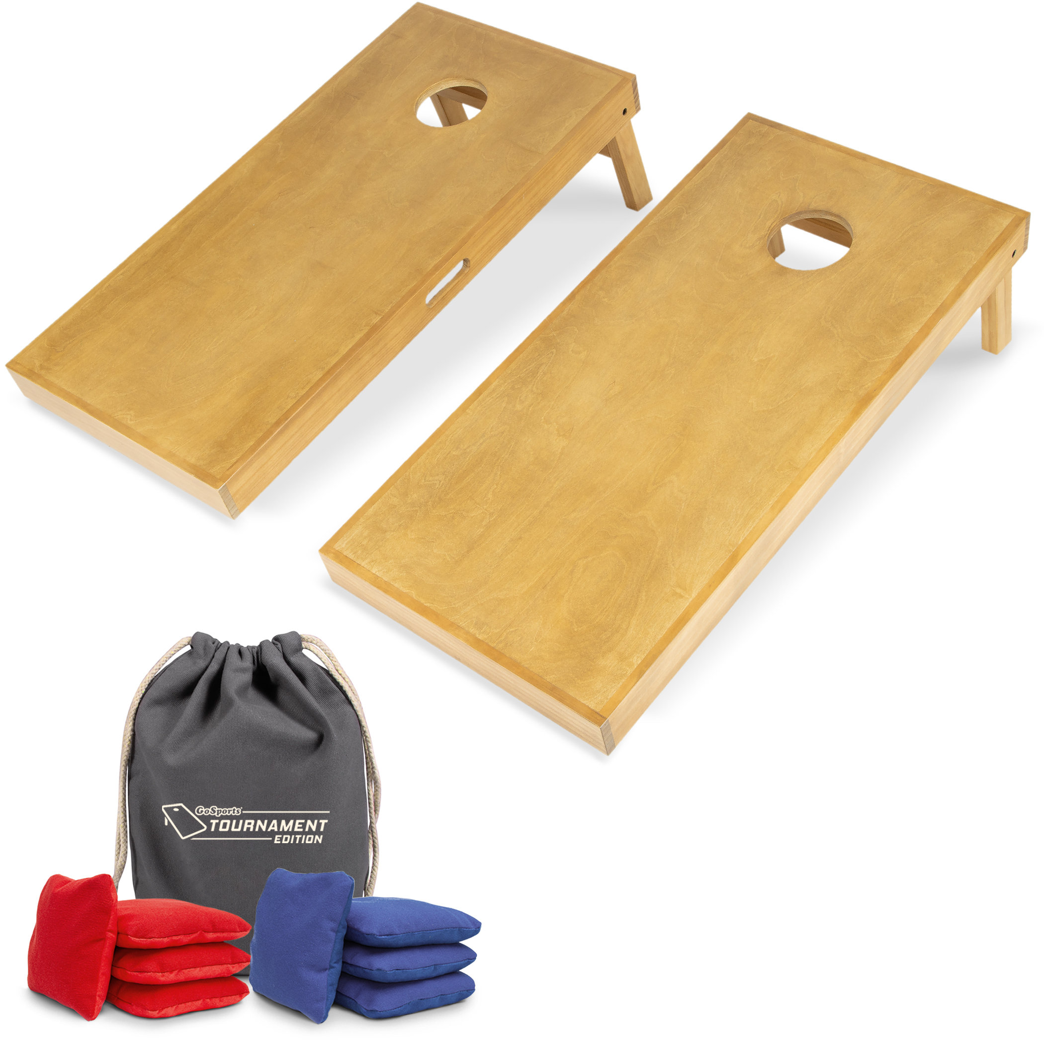 GoSports 4 ft x 2 ft Commercial Grade Cornhole Boards Set - Natural ...