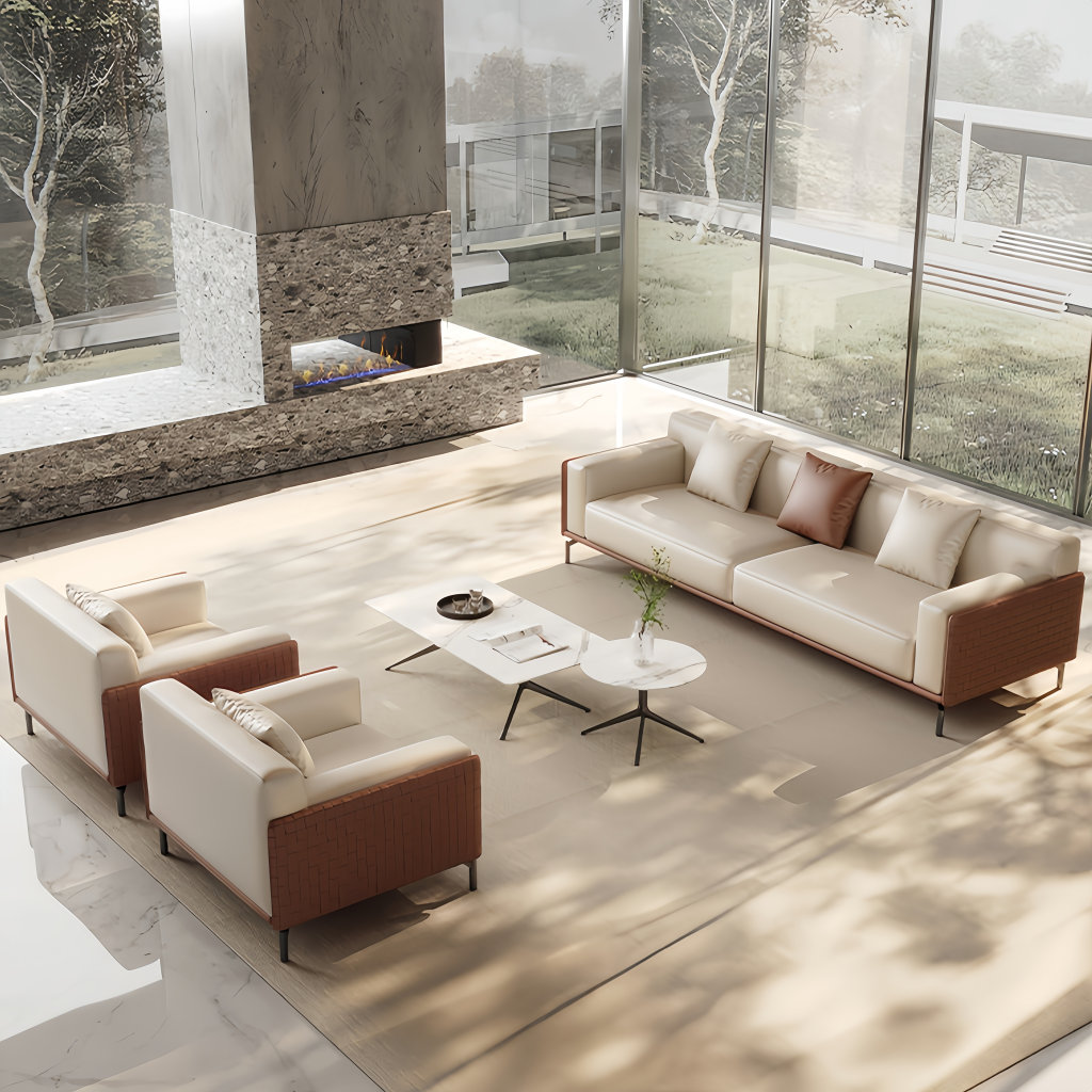 Danbenla design Light luxury solid wood sofa tea table combination ...