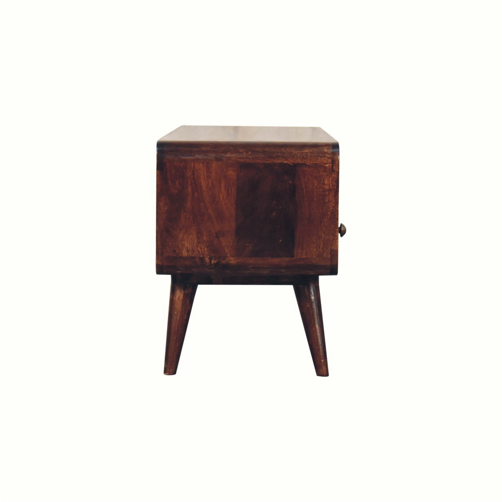 George Oliver Exquisite Solid Wood Curved Media Unit for Stylish Home ...