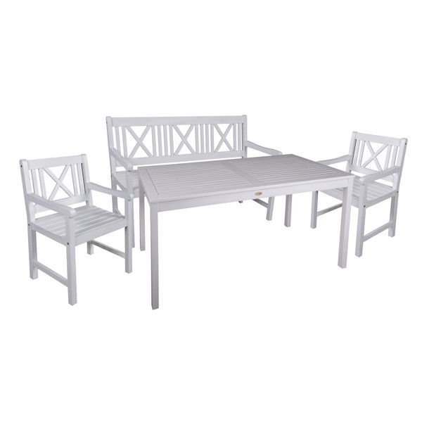 Garden Pleasure Malmö Rectangular 5 - Person 265cm Long Dining Set ...