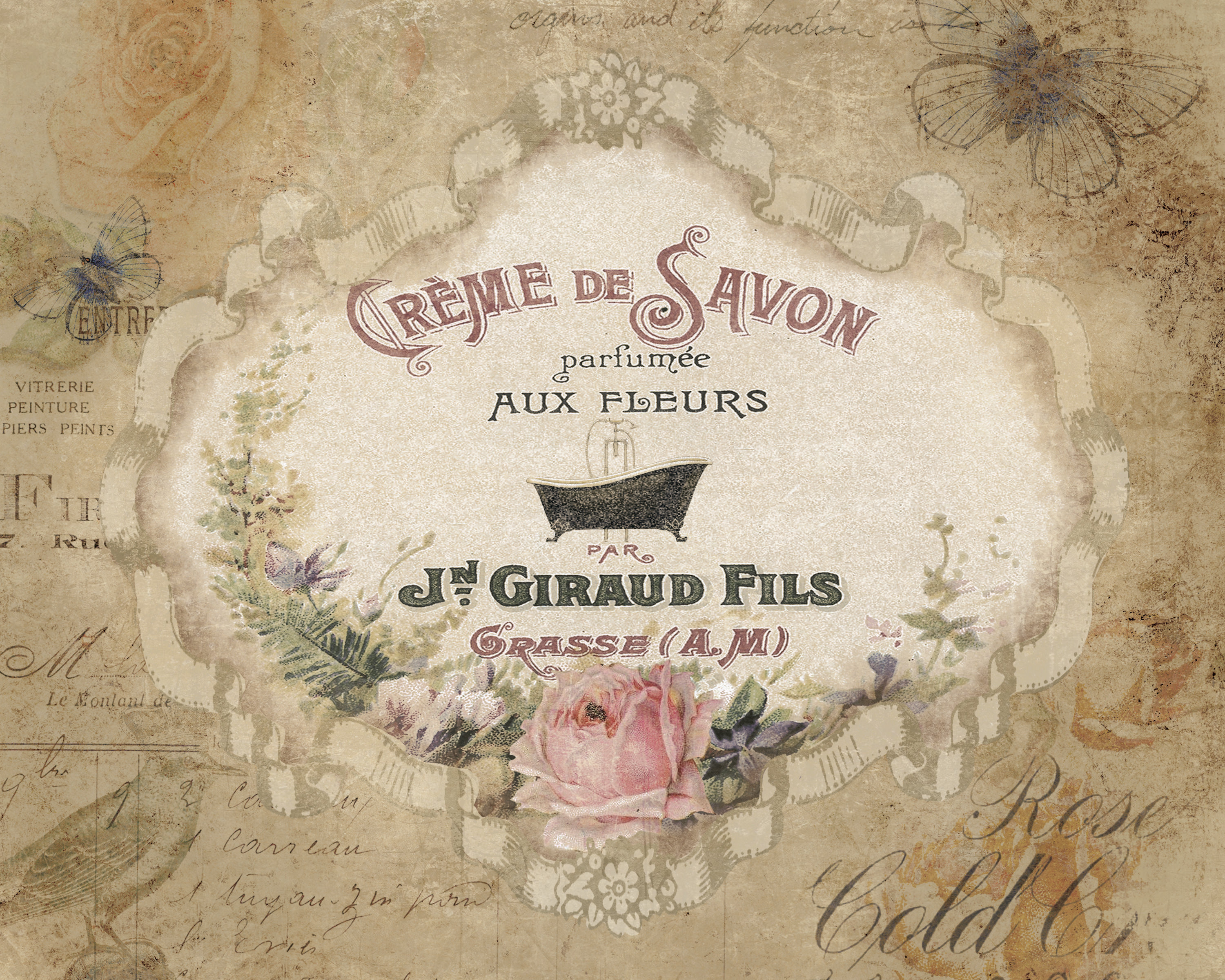 Fleur De Lis Living French Soap Label - Textual Art Print | Wayfair.co.uk