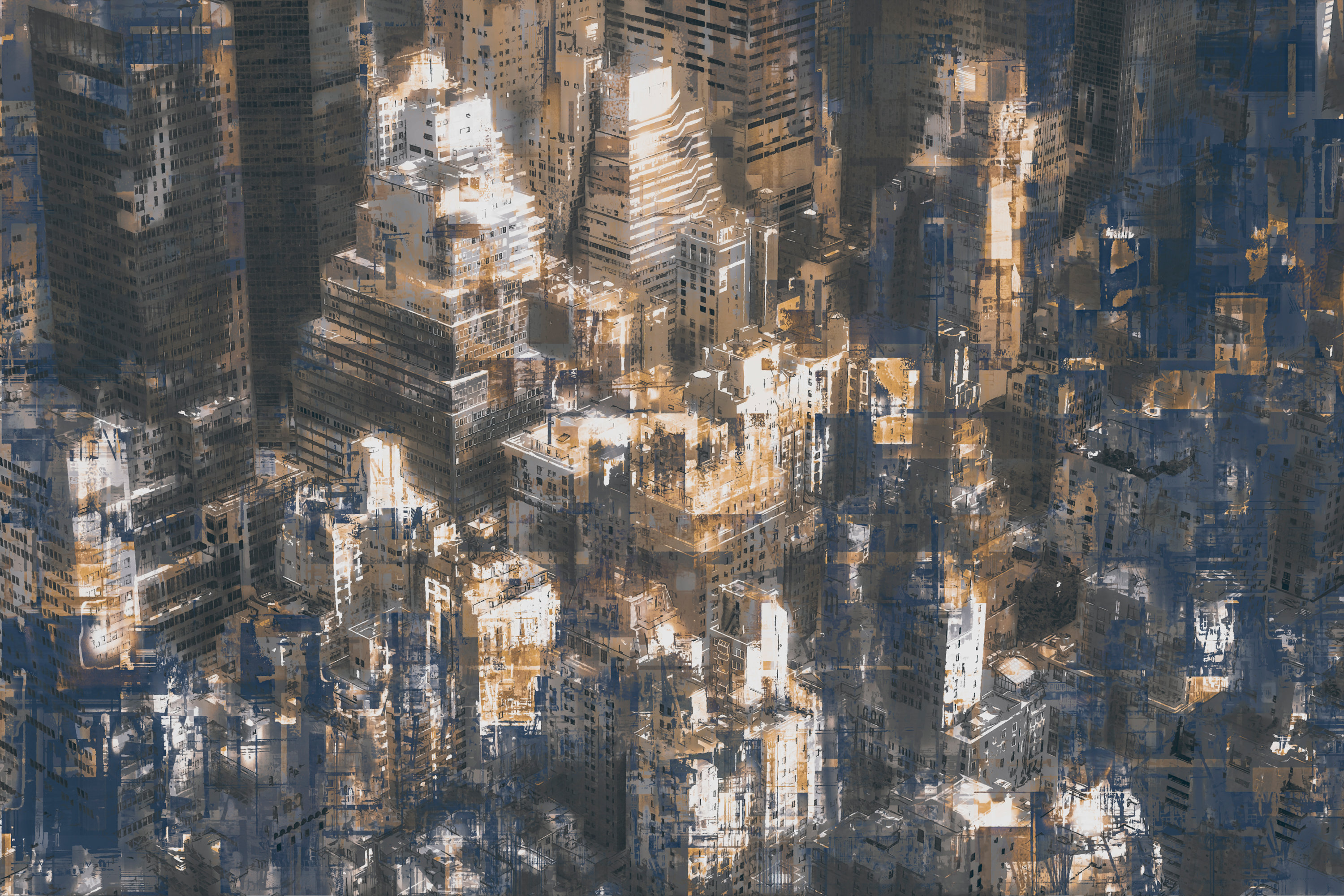 Wrought Studio City Top Views On Canvas by Norm Stelfox Print | Wayfair