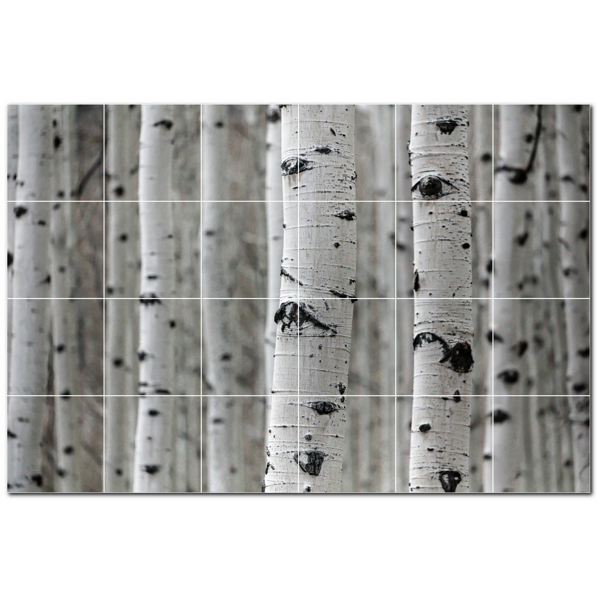 Picture-Tiles.com 72" x 48" Ceramic Trees Photo Decorative Mural Tile ...