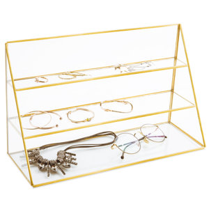 Mercer41 3-Tier Retail Glass Display Showcase Jewelry Stand & Reviews ...