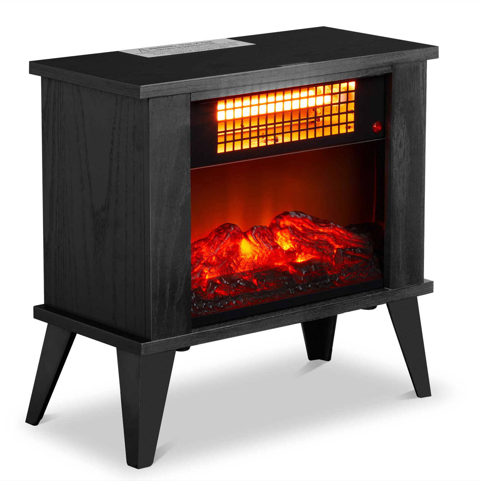 Charlton Home® 15 In. Freestanding Electric Fireplace Stove In Black ...