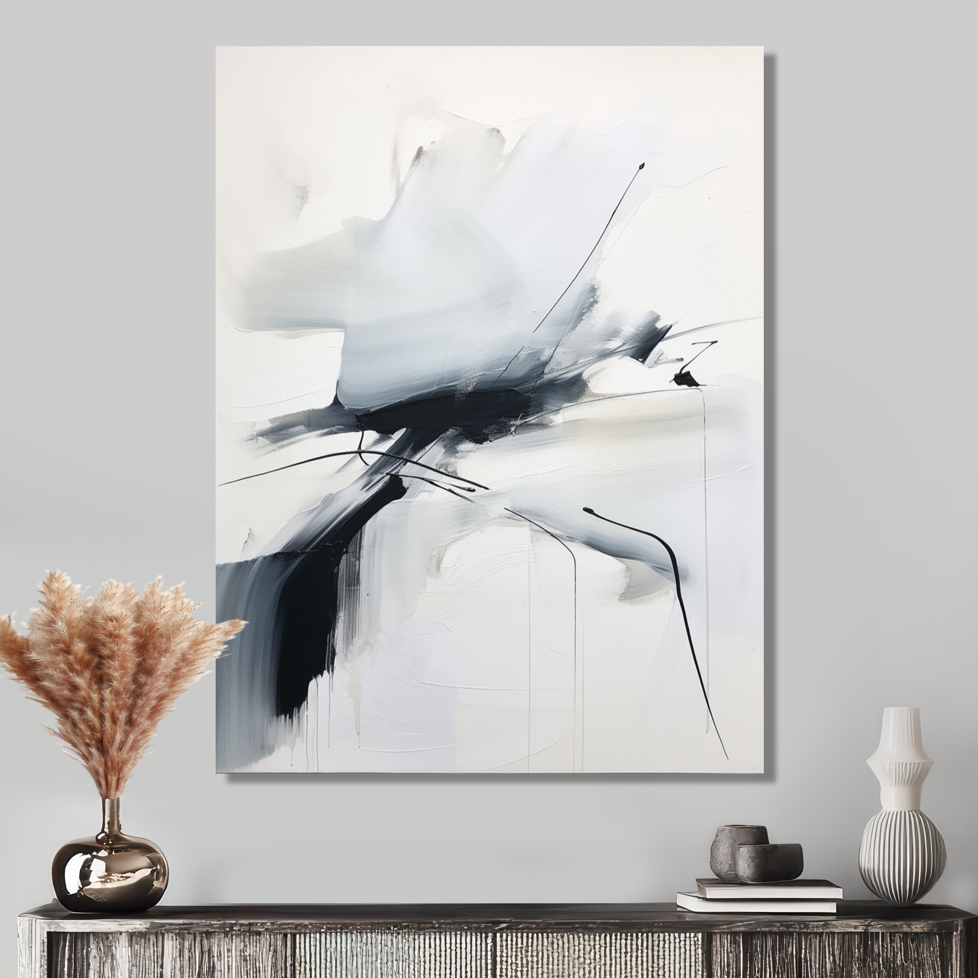 Wrought Studio™ Subtle Subtlety In Faded Dark Blue - Abstract Wall Art ...