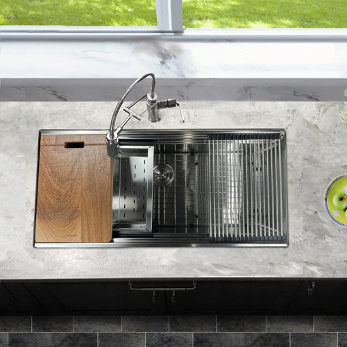 Nantucket Sinks Pro Series 42'' L Undermount Single Bowl Kitchen Sink ...