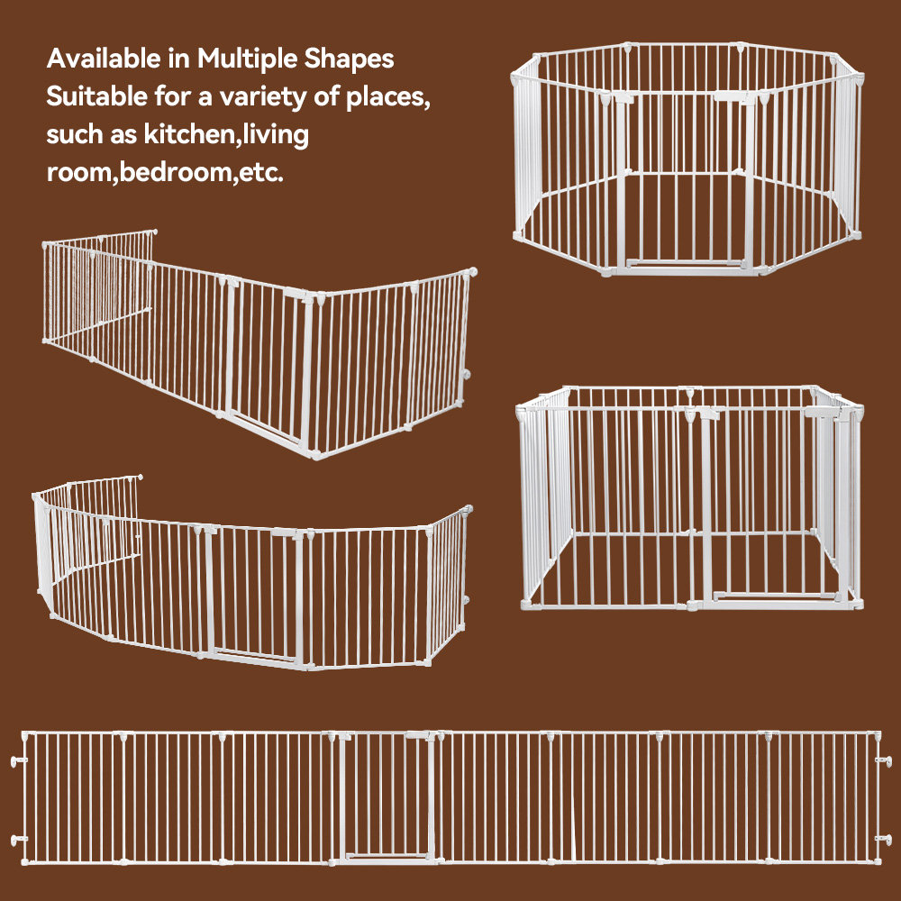 Toocapro Baby Safety Gate Free Standing 8 Panels Pet Gates Foldable ...
