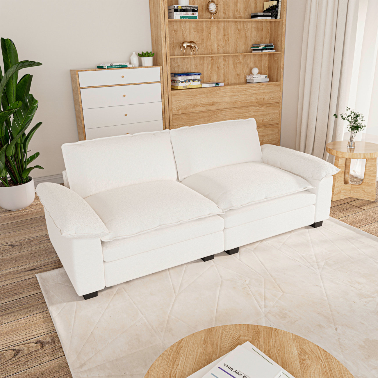 Ebern Designs 4 Seat Sectional Sofa, Chenille Modular Sofa With ...